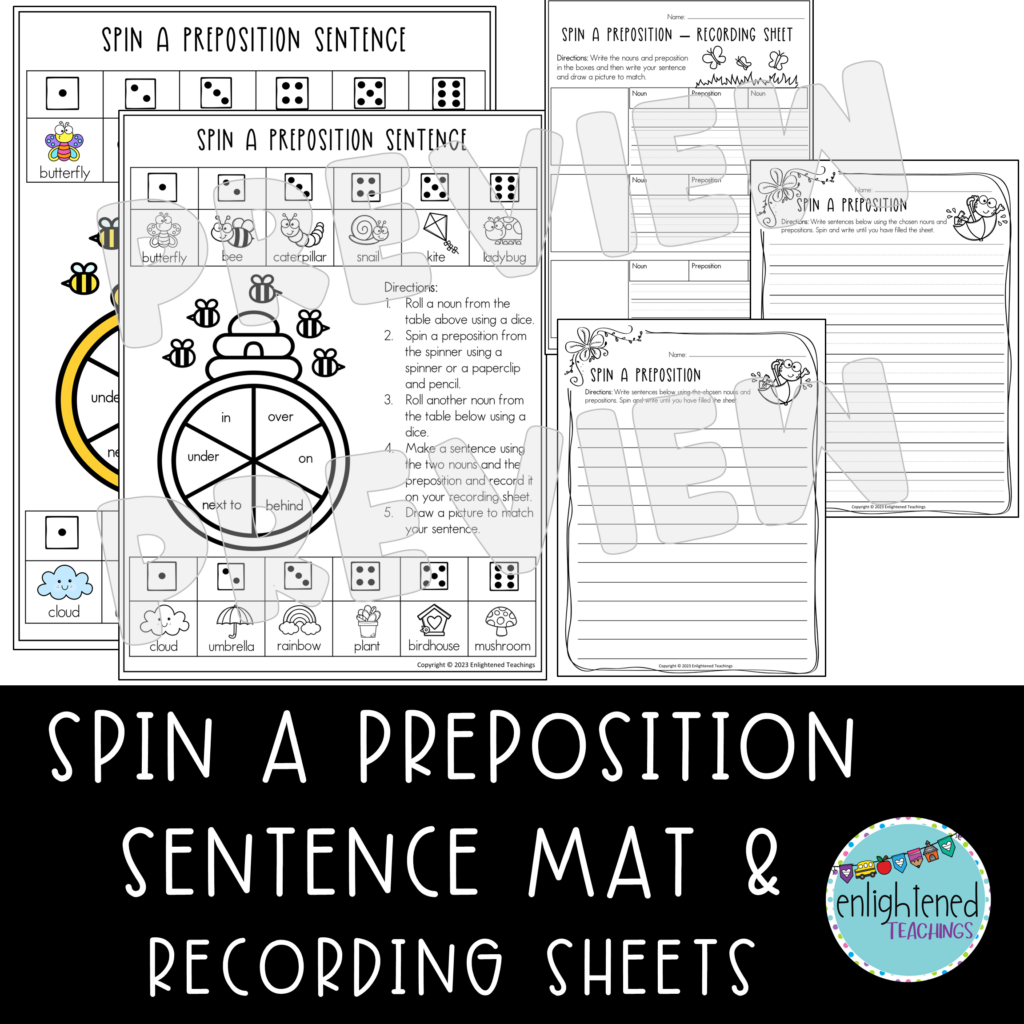 Preposition Sentence Worksheets Sorting Positional Words BUNDLE | Made ...