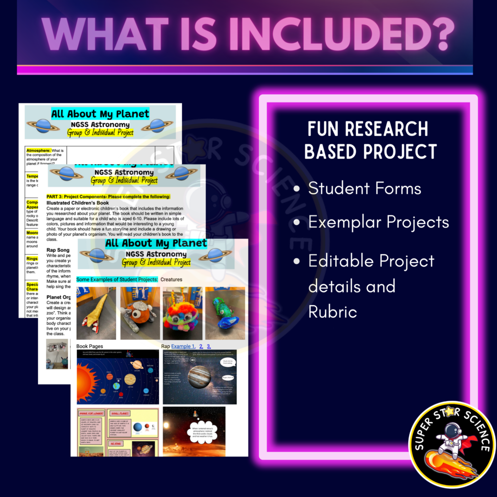 FUN STEM Project Planet Research and Creativity Activity NGSS Astronomy ...