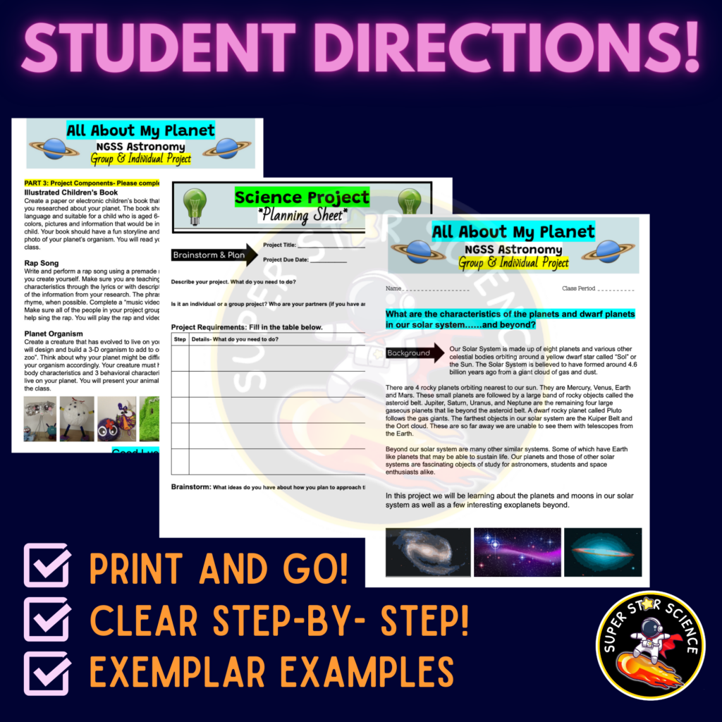 FUN STEM Project Planet Research and Creativity Activity NGSS Astronomy ...