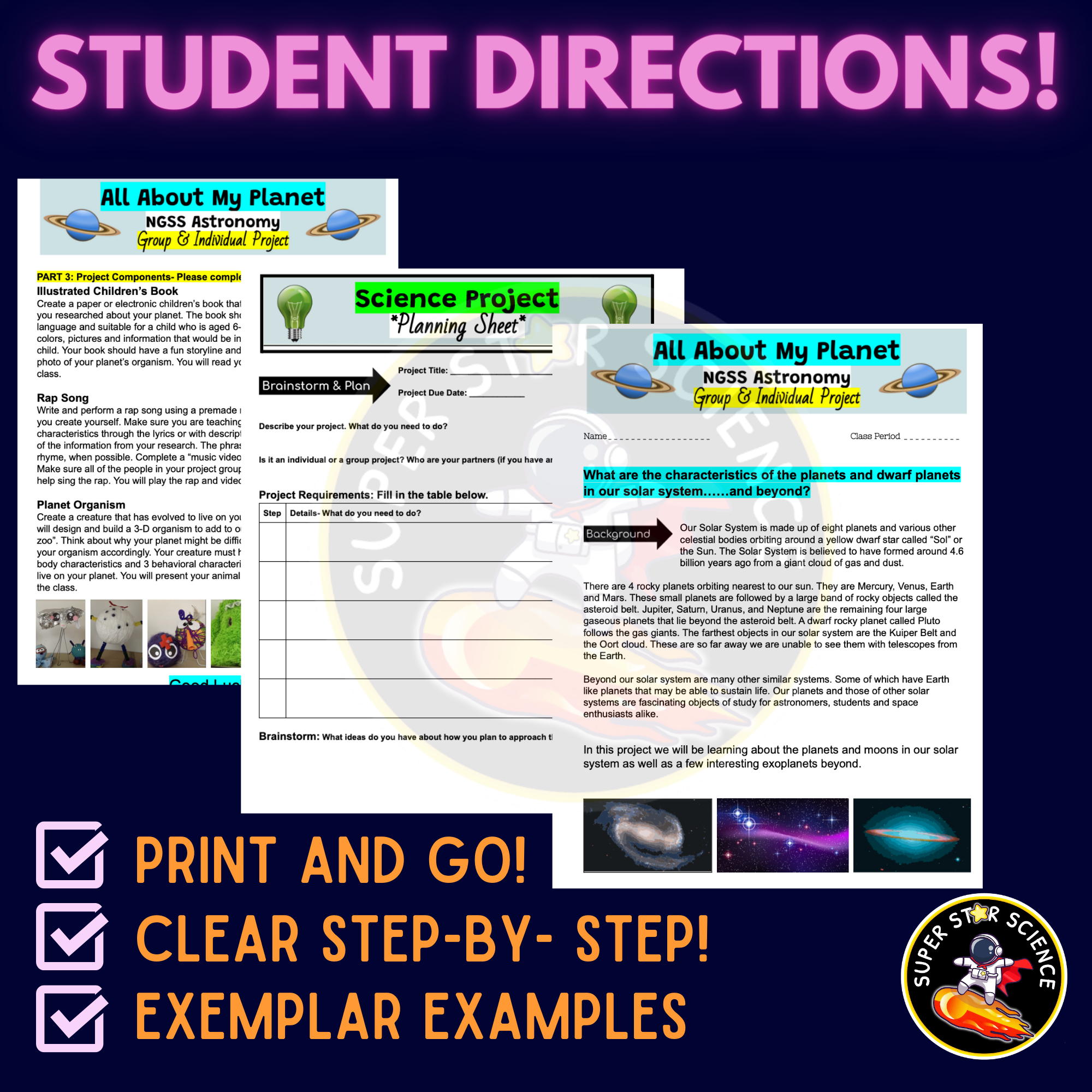 FUN STEM Project Planet Research and Creativity Activity NGSS Astronomy ...