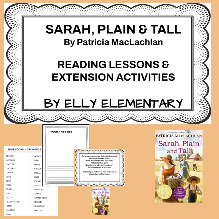 SARAH, PLAIN AND TALL READING LESSONS & INTERDISCIPLINARY UNIT | Made ...
