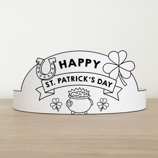 St. Patrick's Day Paper Crown Headband Printable Coloring Craft ...