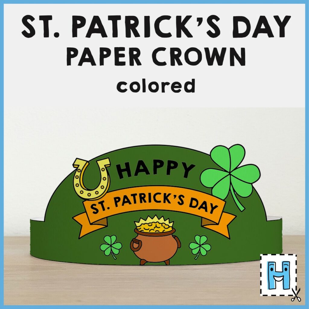 St. Patrick’s Day Paper Hats Leprechaun Shamrock Printable Paper Craft ...