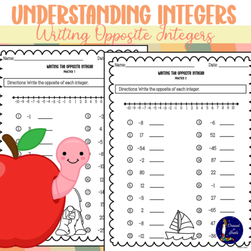 Understanding Integers: Writing Opposite Integers | Made By Teachers