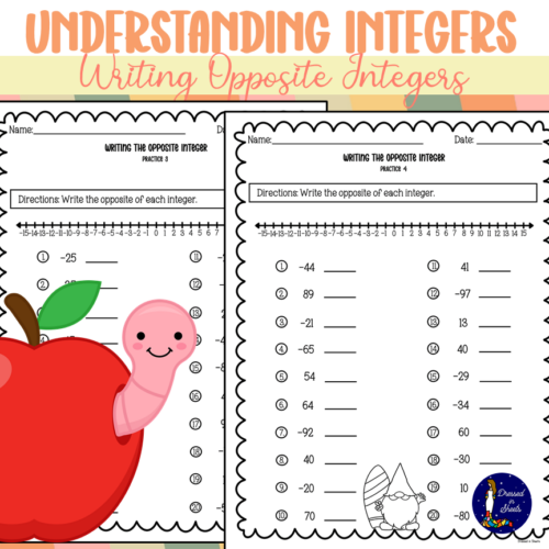 Understanding Integers: Writing Opposite Integers | Made By Teachers