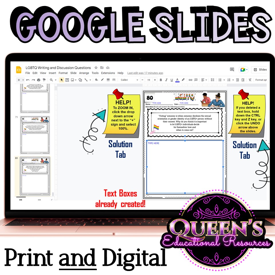 LGBTQ Questions, LGBTQ Pride, LGBTQ Question Task Cards | Made By Teachers