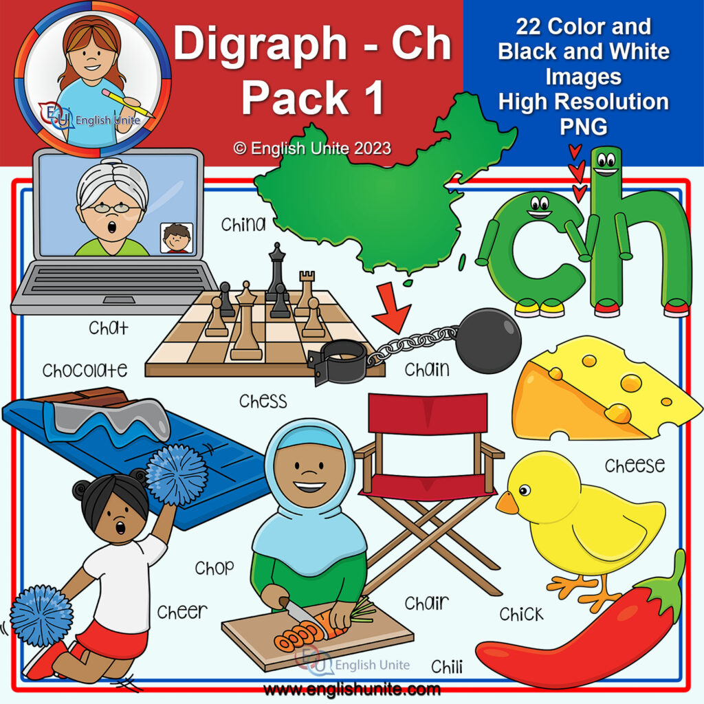 Clip Art - Digraph Ch Pack 1 | Made By Teachers