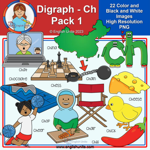 Clip Art - Digraph Ch Pack 1 | Made By Teachers