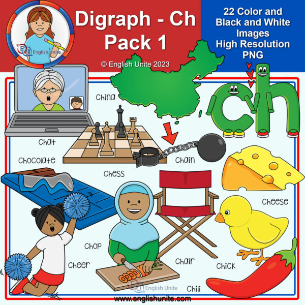 Clip Art - Digraph Ch Pack 1 | Made By Teachers