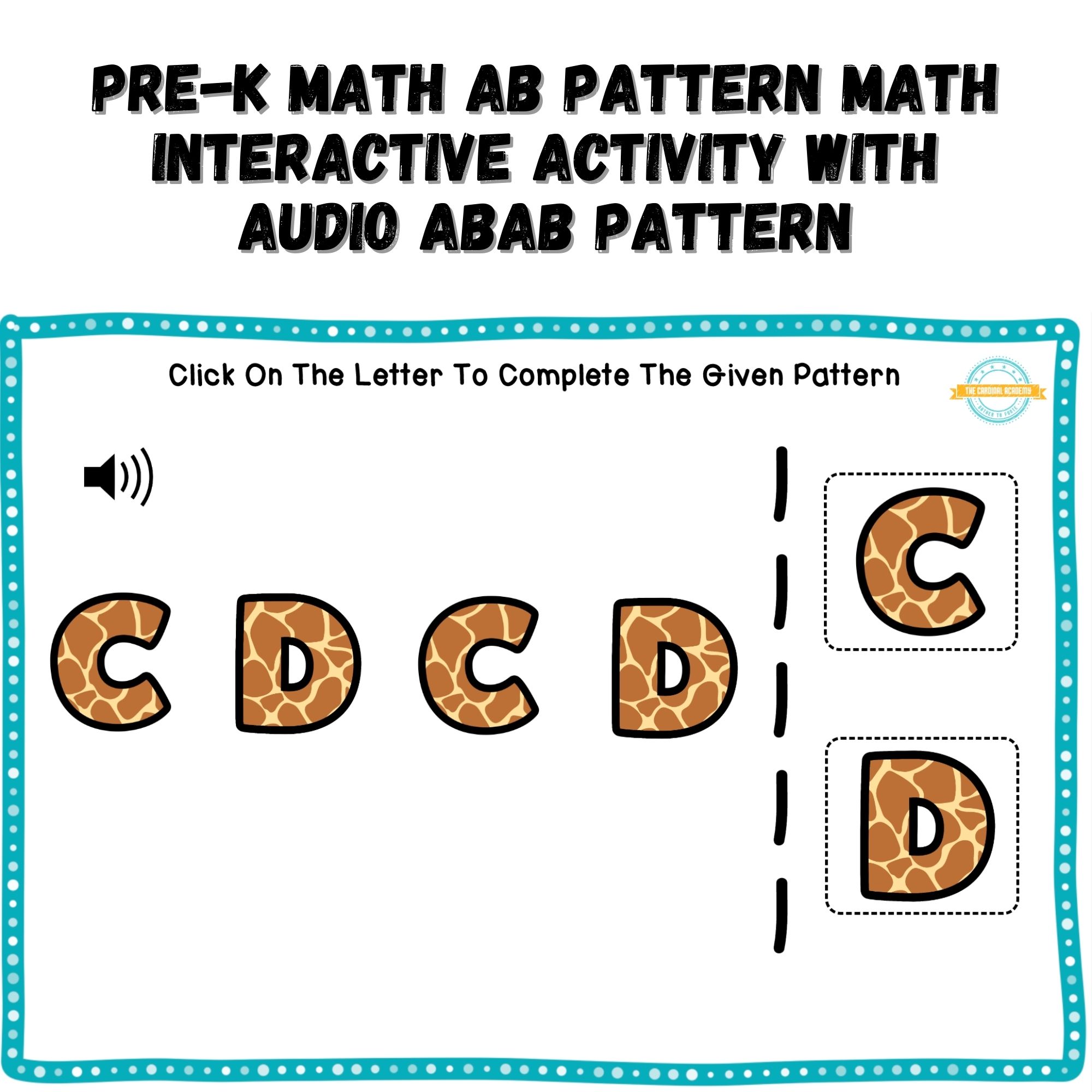 Pre-K Math AB Patters Activity With Uppercase Letters | Made By Teachers