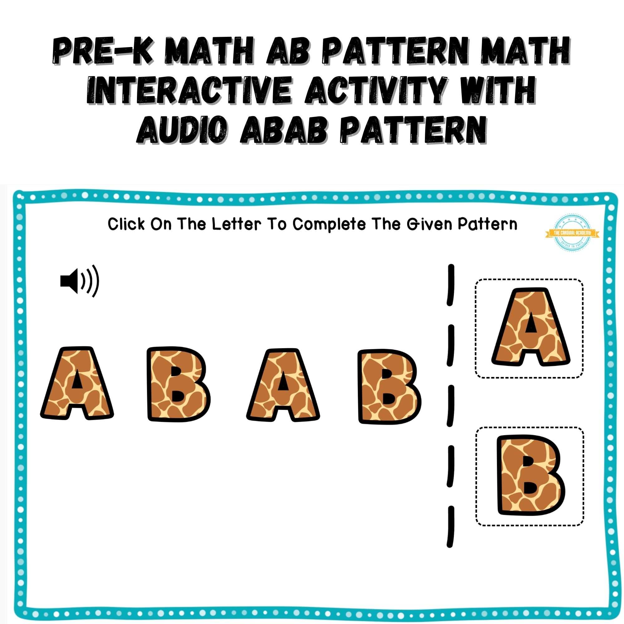Pre-K Math AB Patters Activity With Uppercase Letters | Made By Teachers