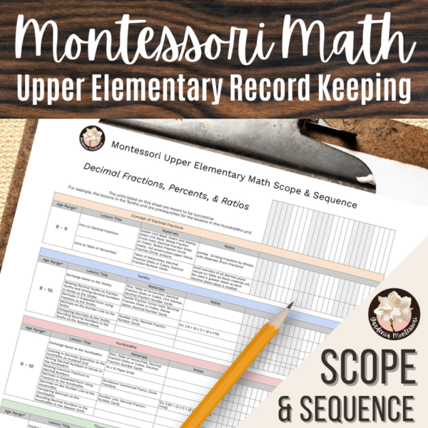 Montessori Math Scope and Sequence Curriculum for Upper Elementary ...