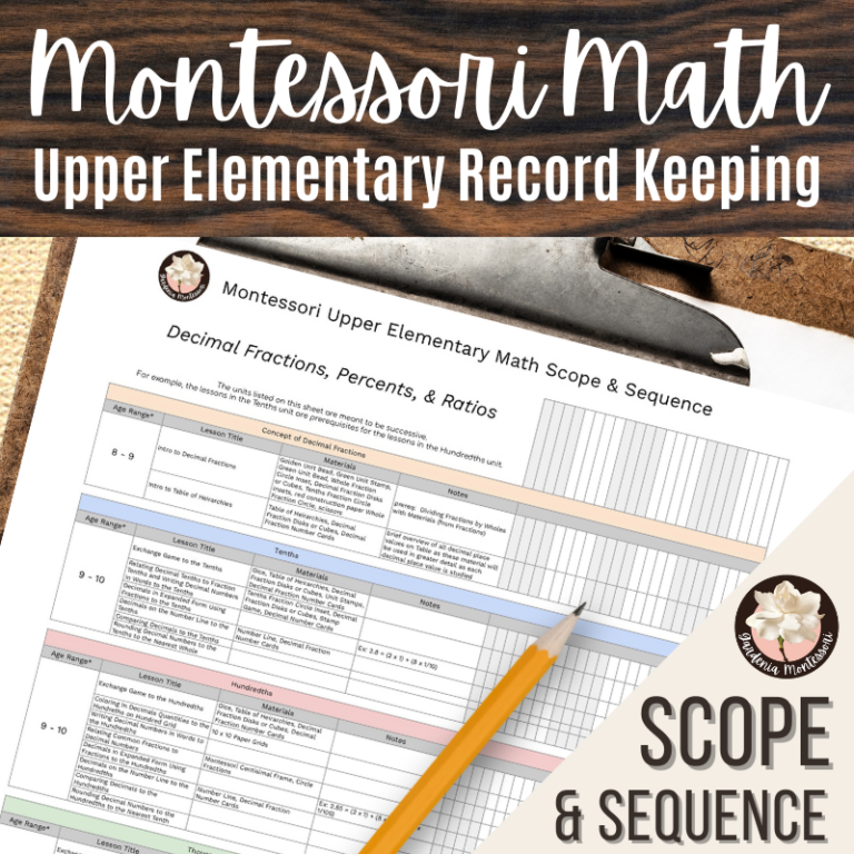 Montessori Math Scope and Sequence Curriculum for Upper Elementary ...