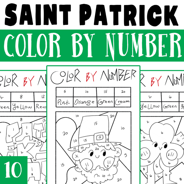 St Patrick Day Color by Number, St Patrick Day Coloring Worksheets ...