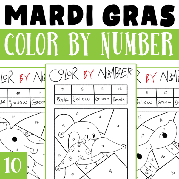 Mardi Gras Color by Number, Fat Tuesday Coloring Worksheets Activities ...