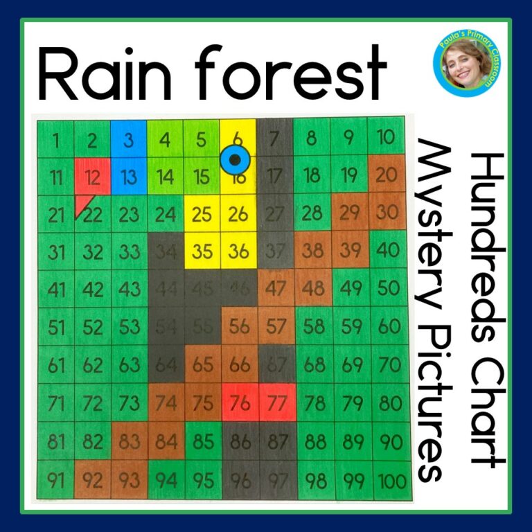 Rainforest Animals 100s Chart | Hundreds Charts | 100 Chart Mystery ...