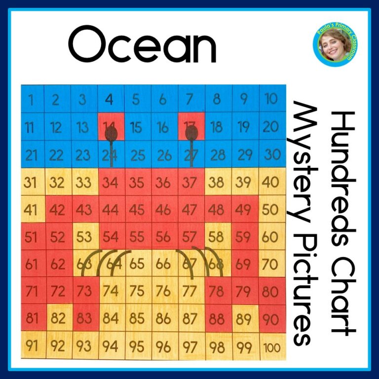 Ocean Animals 100s Chart | Hundreds Charts | 100 Chart Mystery Pictures ...
