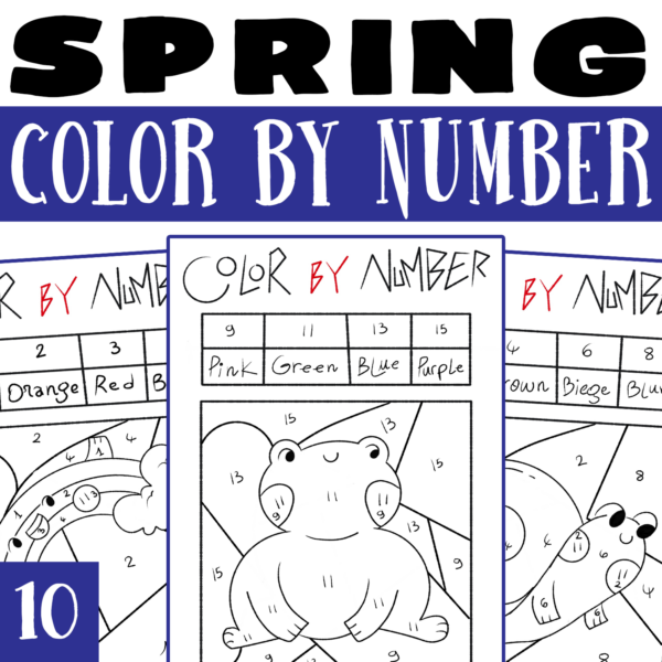 Spring Color by Number, Coloring Pages Morning Work, Spring Worksheet ...