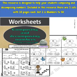 Composing and Decomposing Numbers Worksheets in Google Slides™ | Made ...