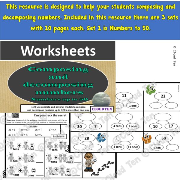 Composing and Decomposing Numbers Worksheets in Google Slides™ - Made ...