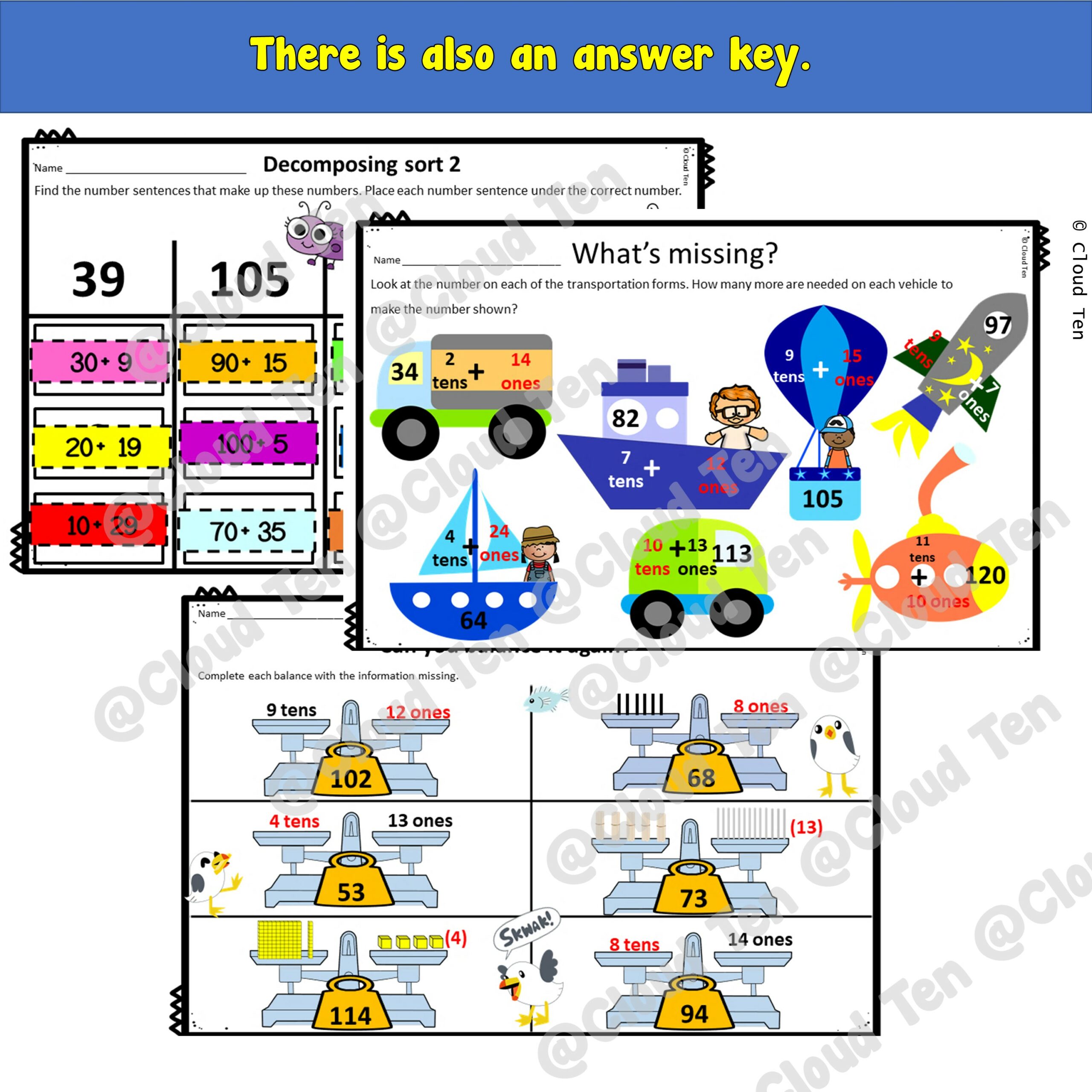 Composing and Decomposing Numbers Worksheets in Google Slides™ | Made ...