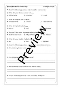 Kate DiCamillo "Leroy Ninker Saddles Up" worksheets | Made By Teachers