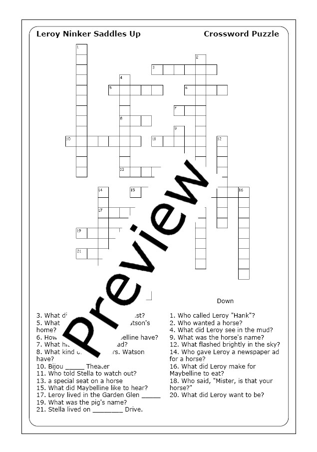 Kate DiCamillo "Leroy Ninker Saddles Up" worksheets | Made By Teachers