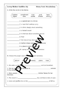 Kate DiCamillo "Leroy Ninker Saddles Up" worksheets | Made By Teachers