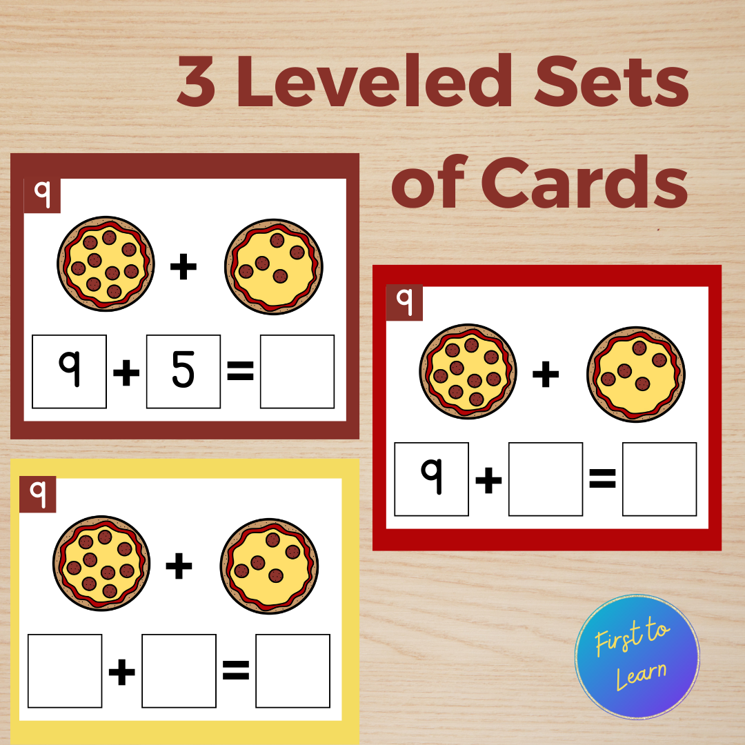 Addition Task Cards Up to 20 First Grade Pizza Theme | Made By Teachers