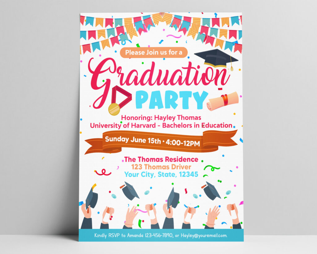 Editable Graduation Party Invite Flyer, Grad Ceremony Template | Made ...