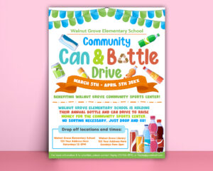 Editable Can and Bottle Drive Flyer, Recycling Fundraiser Event ...