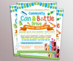 Editable Can and Bottle Drive Flyer, Recycling Fundraiser Event ...