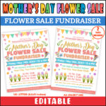 Editable Mother's Day Flower Flyer, Roses Carnation Fundraiser Template ...