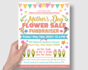 Editable Mother's Day Flower Flyer, Roses Carnation Fundraiser Template ...