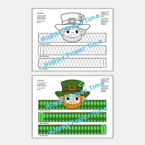 Leprechaun Paper Crown Headband Printable Coloring St. Patrick’s Day ...