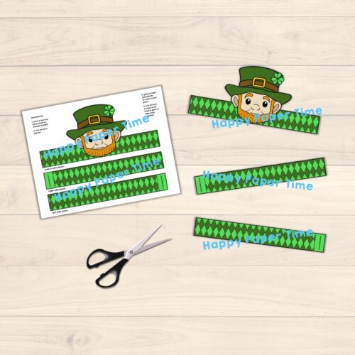 Leprechaun Paper Crown Headband Printable Coloring St. Patrick’s Day ...
