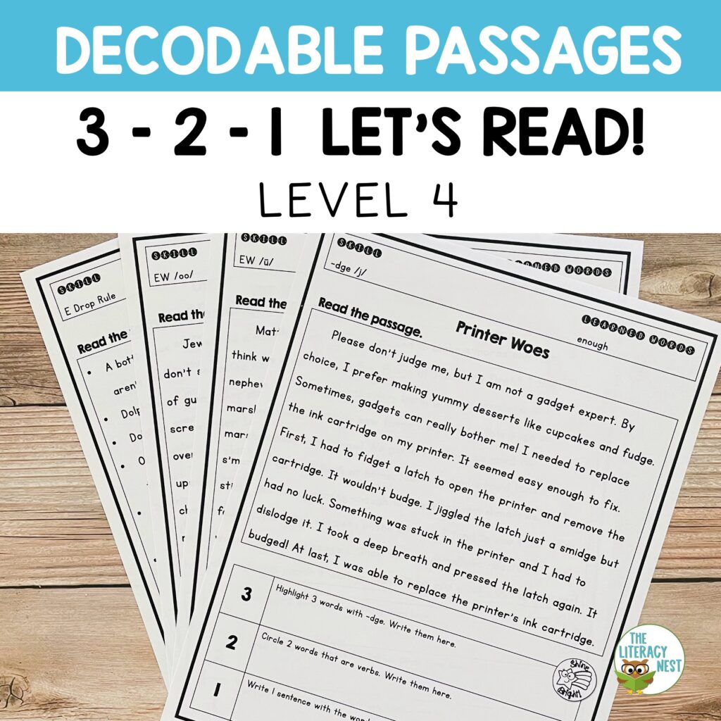 Decodable Passages for Orton-Gillingham Lessons Level 4 | Made By Teachers