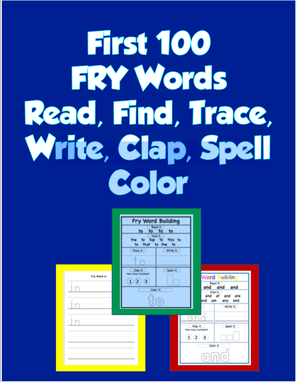 First 100 Fry Words, Find, Trace, Write, Color | Made By Teachers