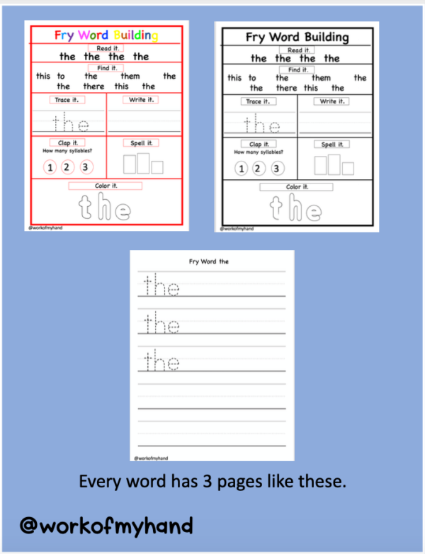 First 100 Fry Words, Find, Trace, Write, Color | Made By Teachers