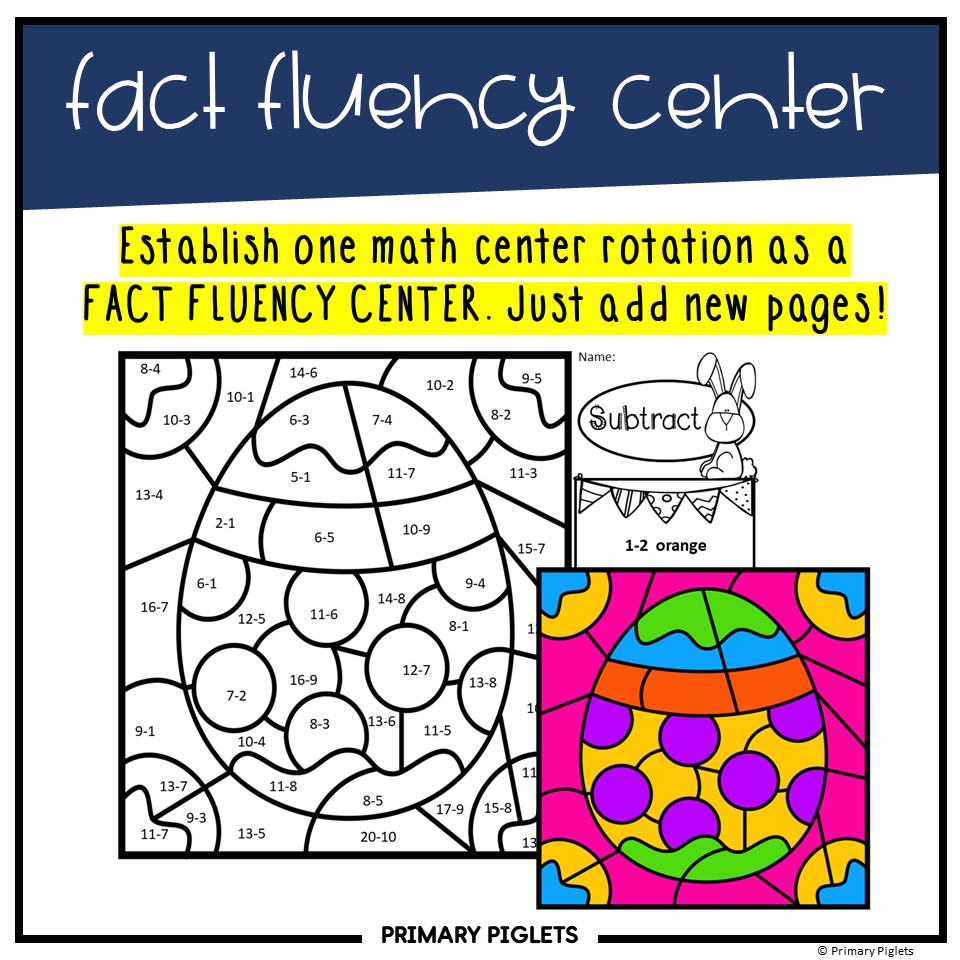 EASTER SUBTRACTION COLOR BY NUMBER CODE | Made By Teachers