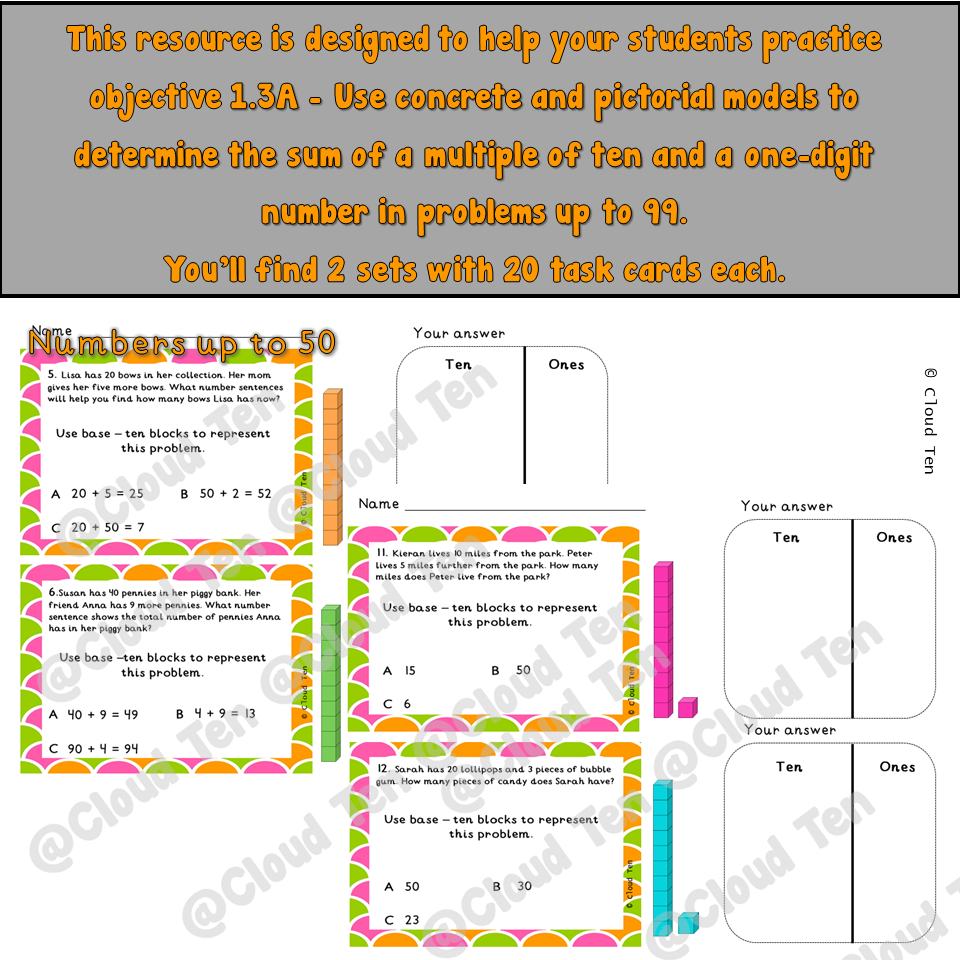 Multiples of ten plus one in problems in Google Slides™ | Made By Teachers
