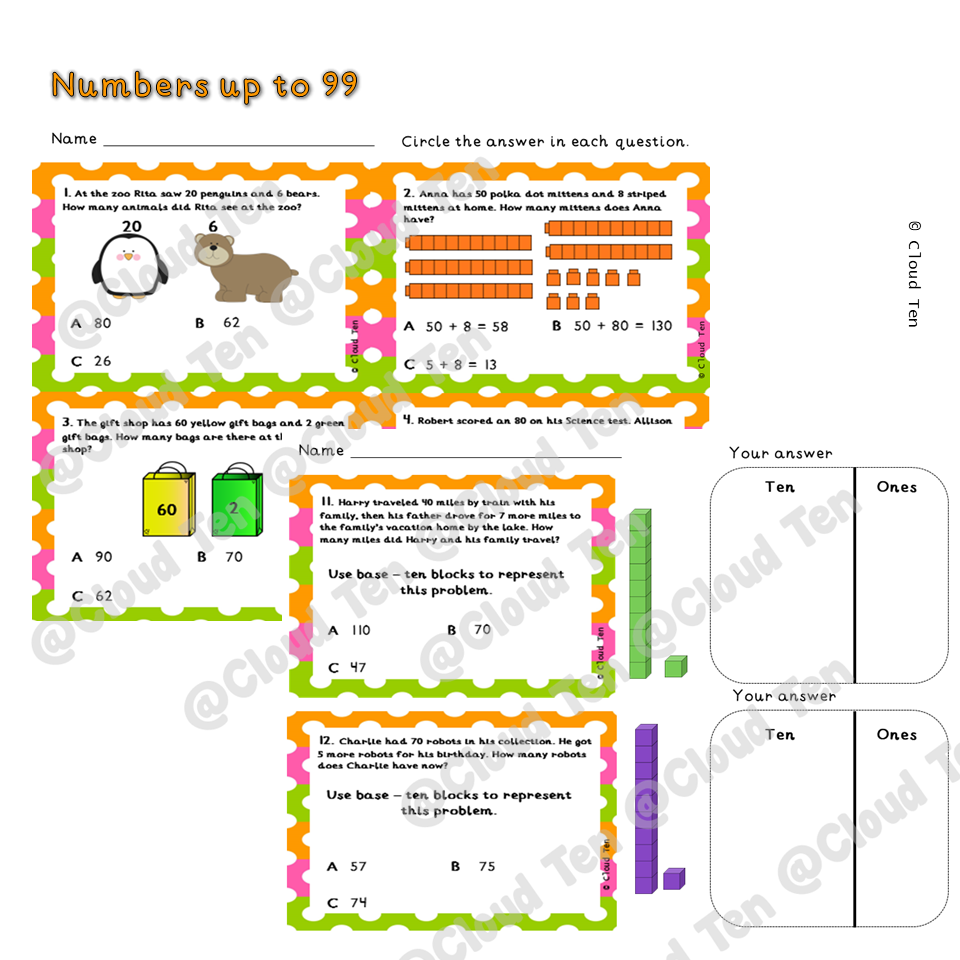 Multiples of ten plus one in problems in Google Slides™ | Made By Teachers