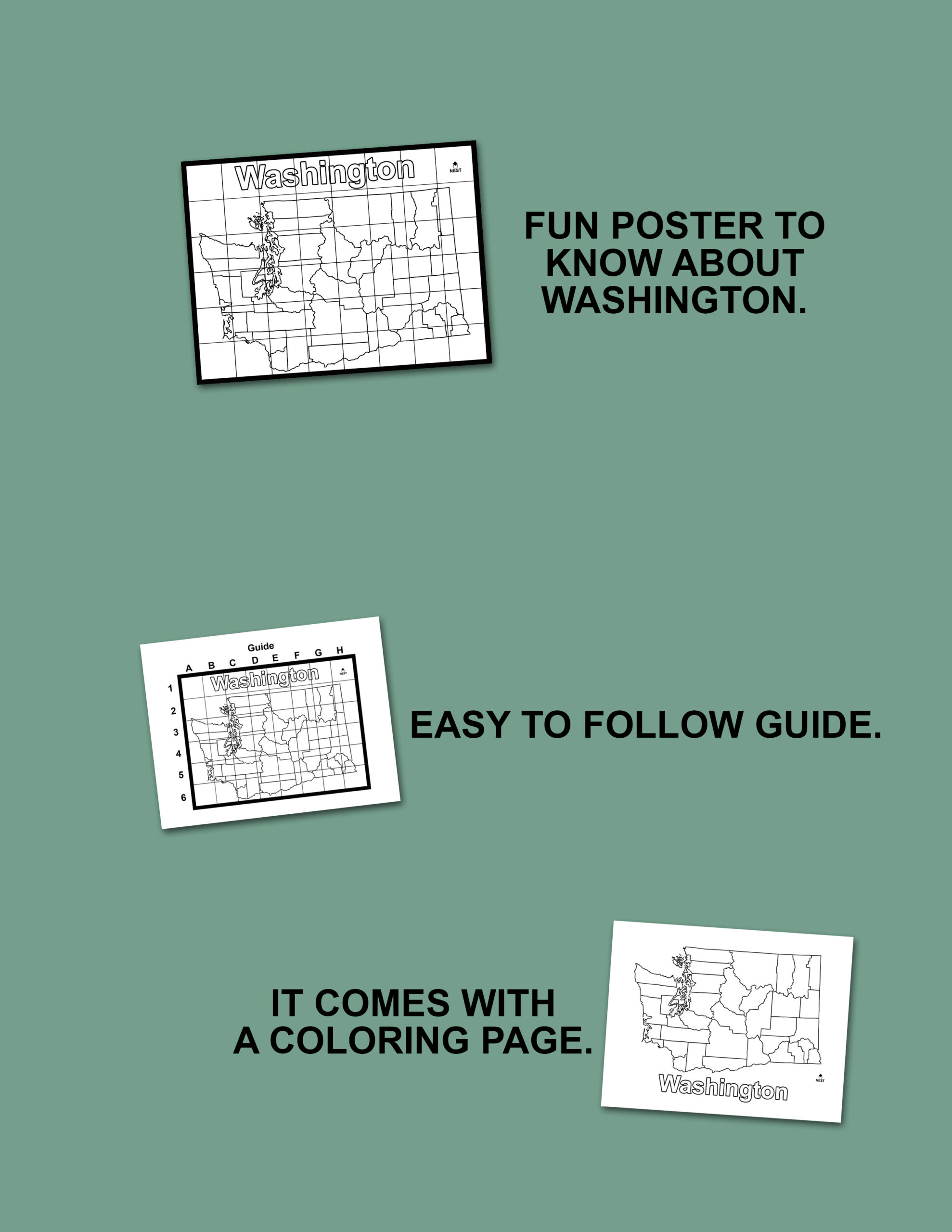 Washington Map Collaboration Poster | Made By Teachers