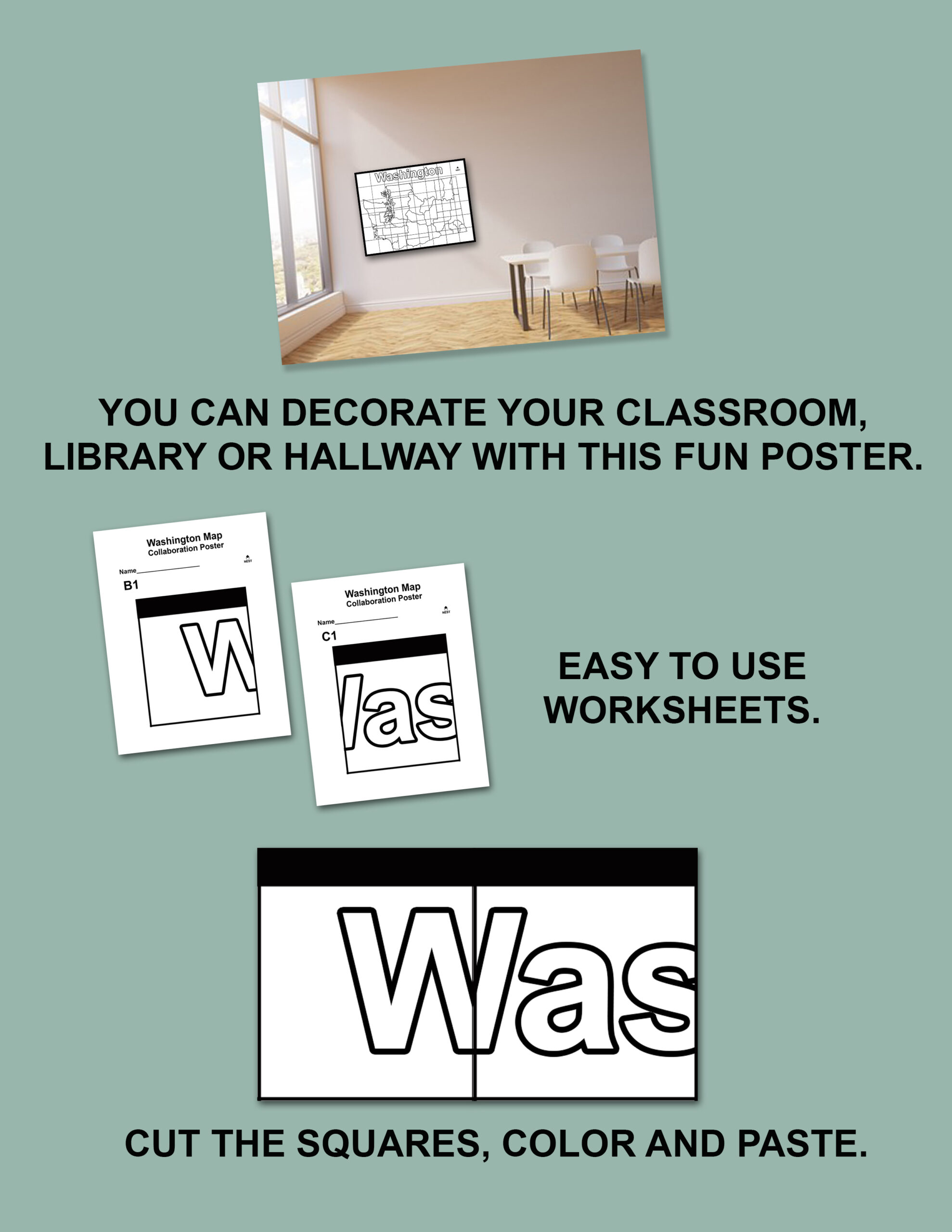 Washington Map Collaboration Poster | Made By Teachers