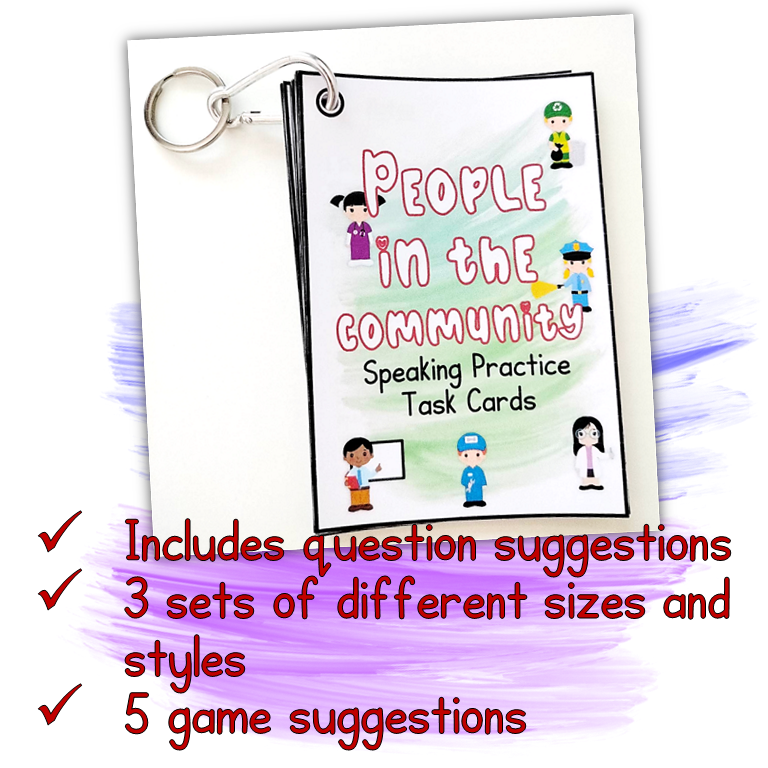 Speaking Practice Task Cards - Jobs | Careers | Community Helpers ...
