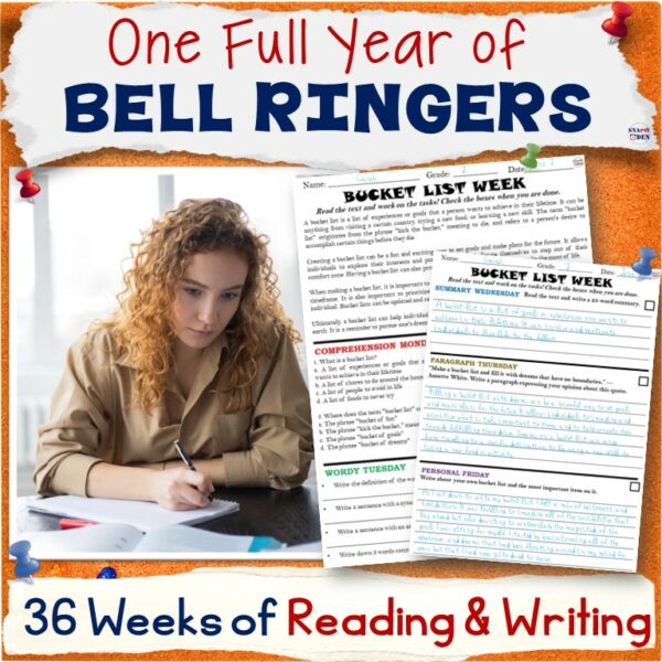 Reading Comprehension and Writing Bell Ringers: ONE YEAR of Daily ...