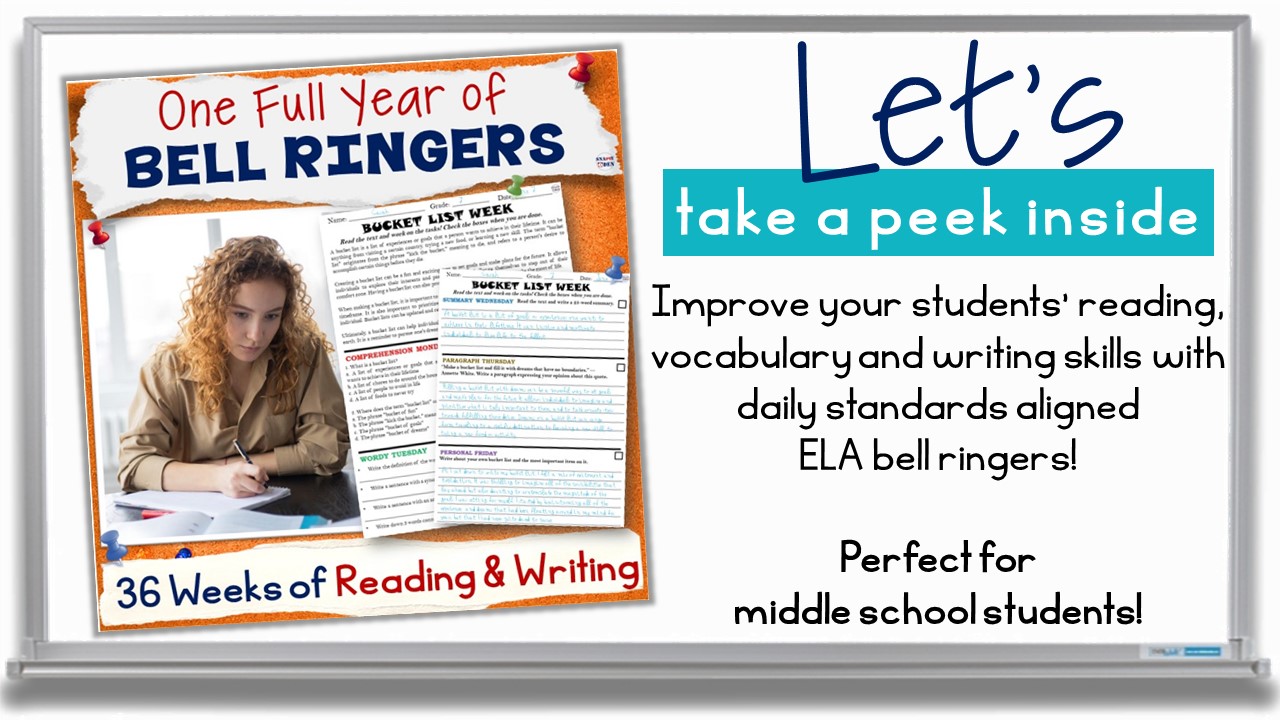 Reading Comprehension and Writing Bell Ringers: ONE YEAR of Daily ...