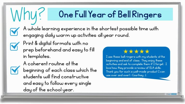 Reading Comprehension and Writing Bell Ringers: ONE YEAR of Daily ...