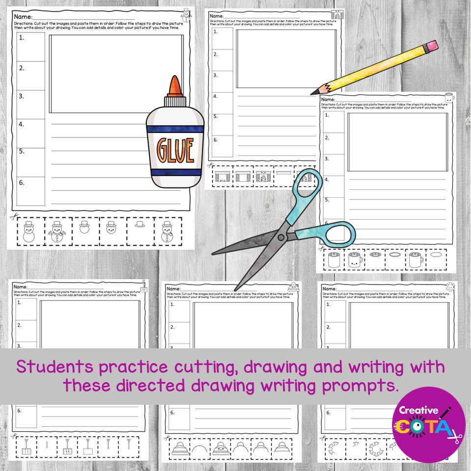 Winter Directed Drawing Writing Prompts | Made By Teachers
