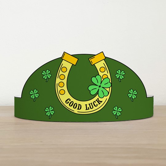 Lucky Horseshoe Paper Crowns Headband Printable Coloring St. Patrick’s ...